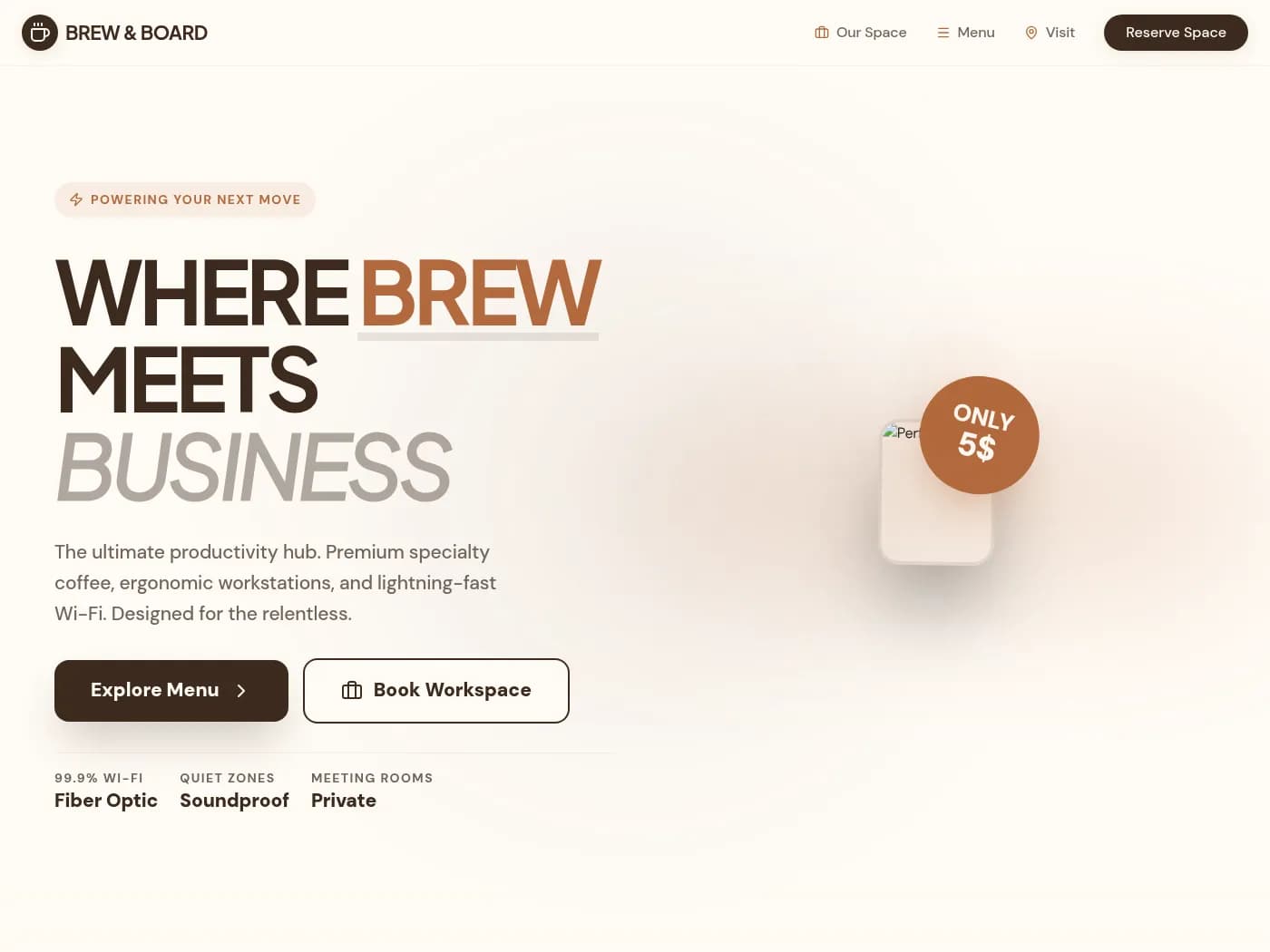 Cafe Business Web Experience