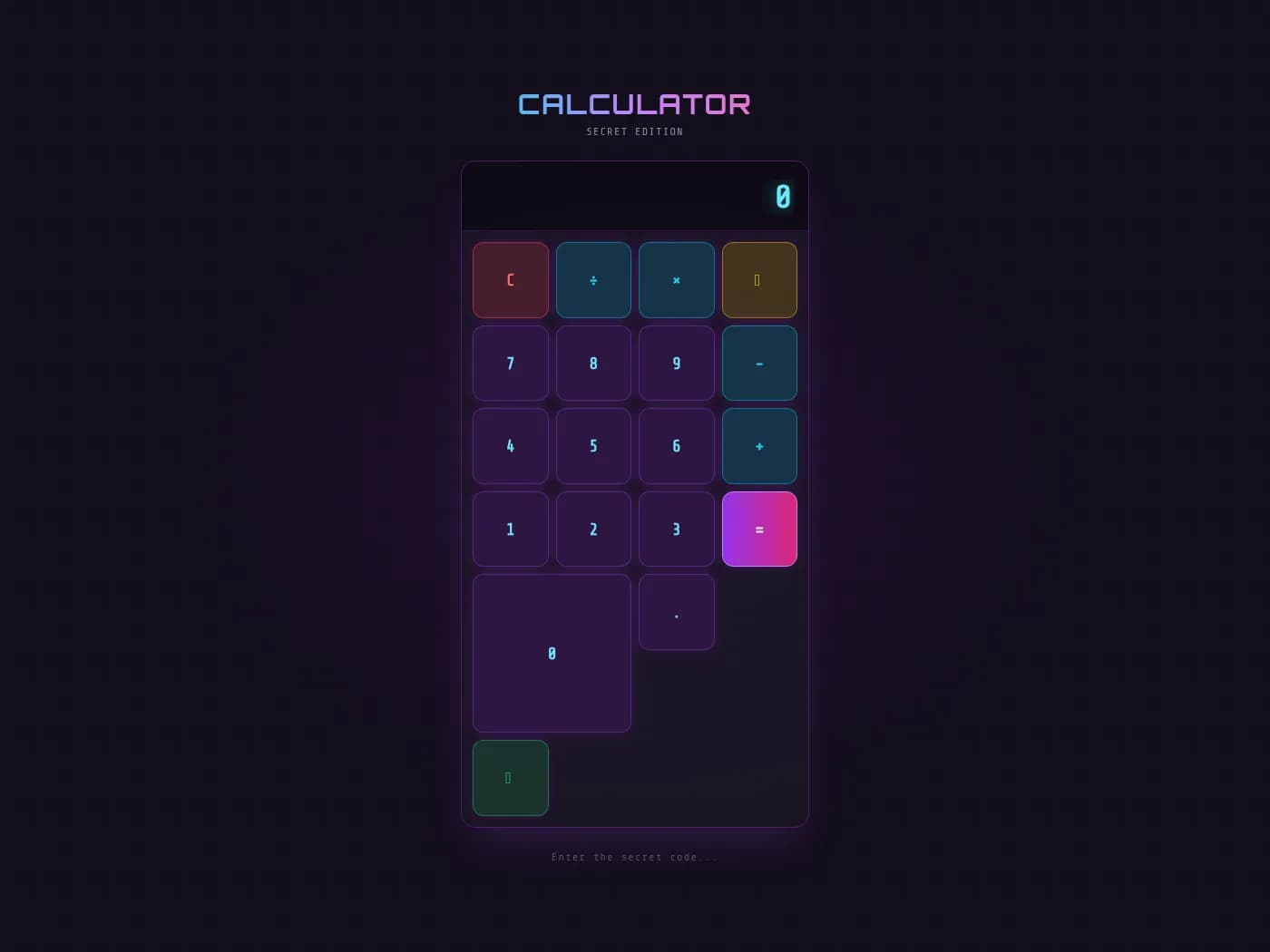 Secret Games Calculator