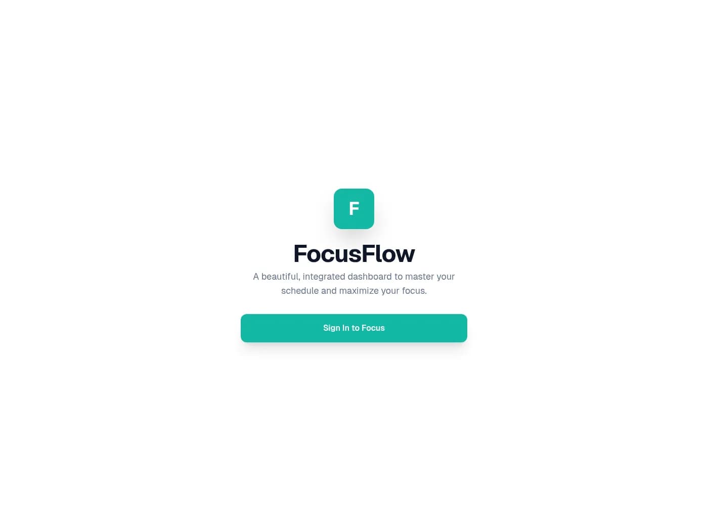 Focus Calendar Dashboard