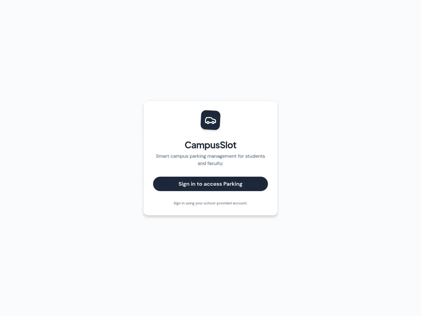 CampusSlot Parking Manager