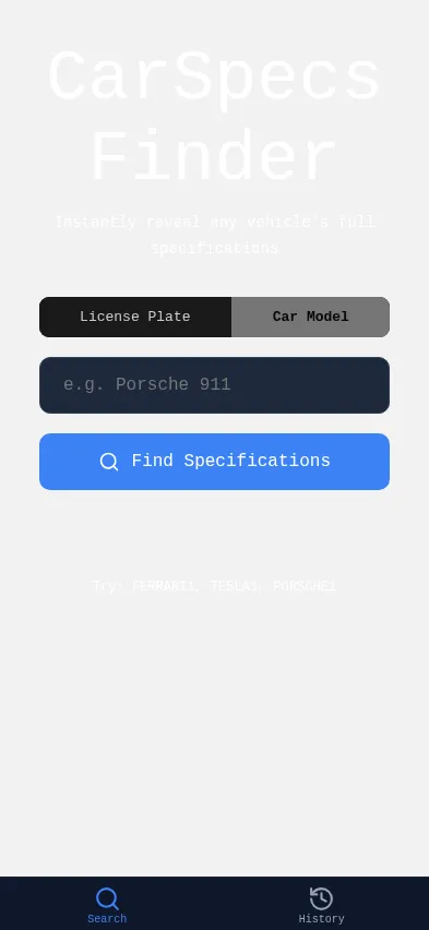 CarSpecs Finder