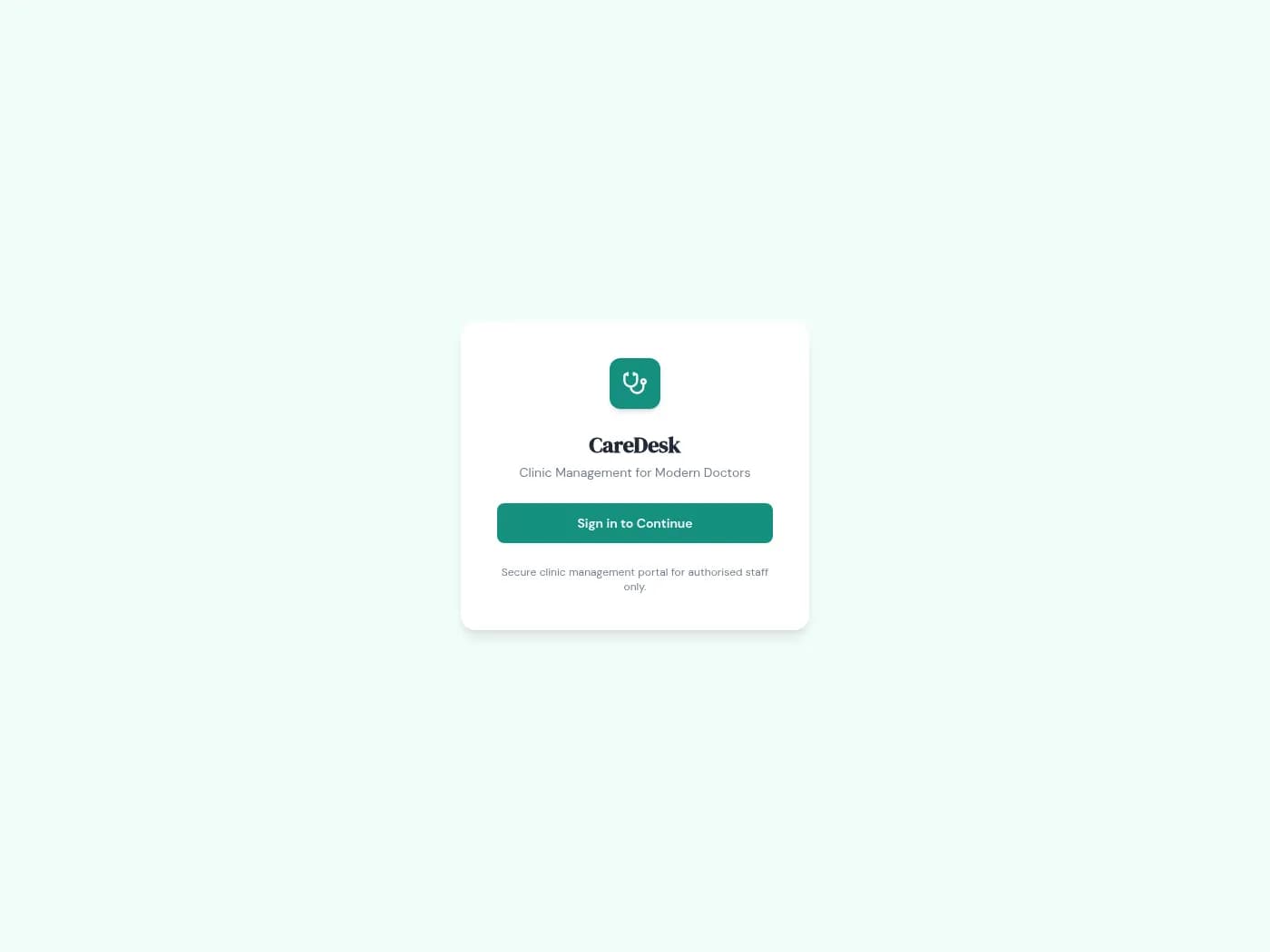CareDesk Clinic Manager