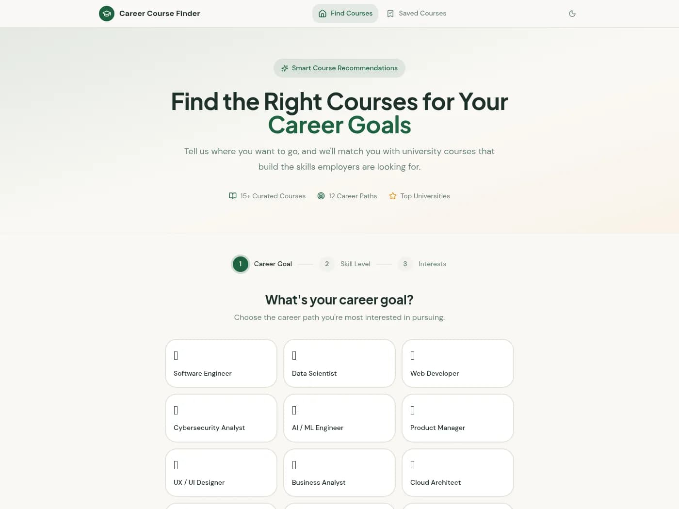 Career Course Finder