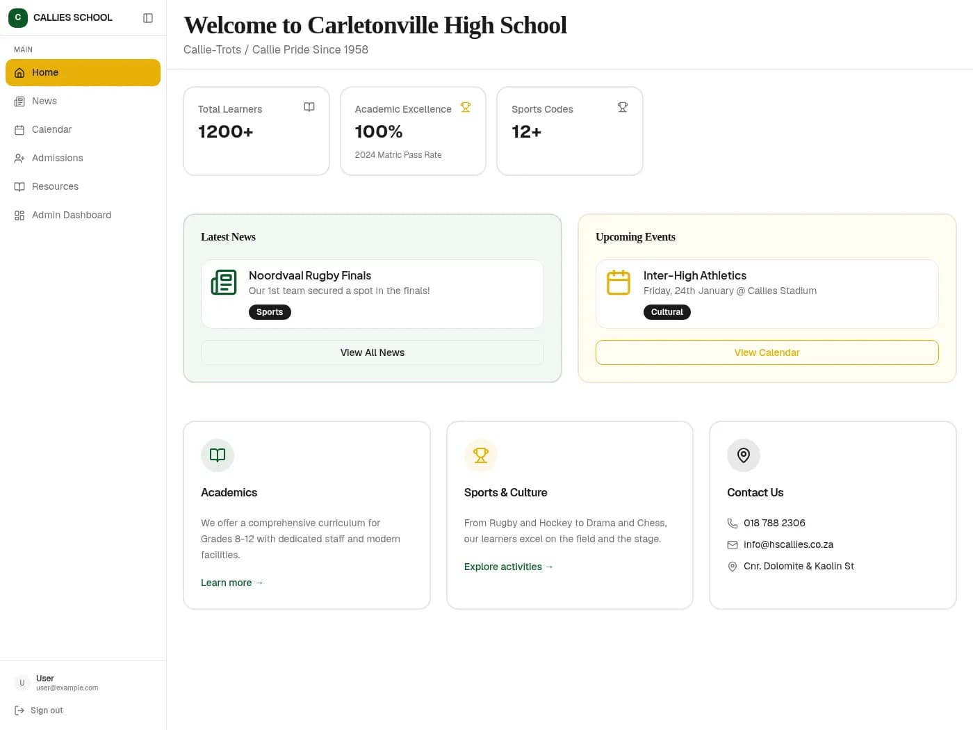 Carletonville School App