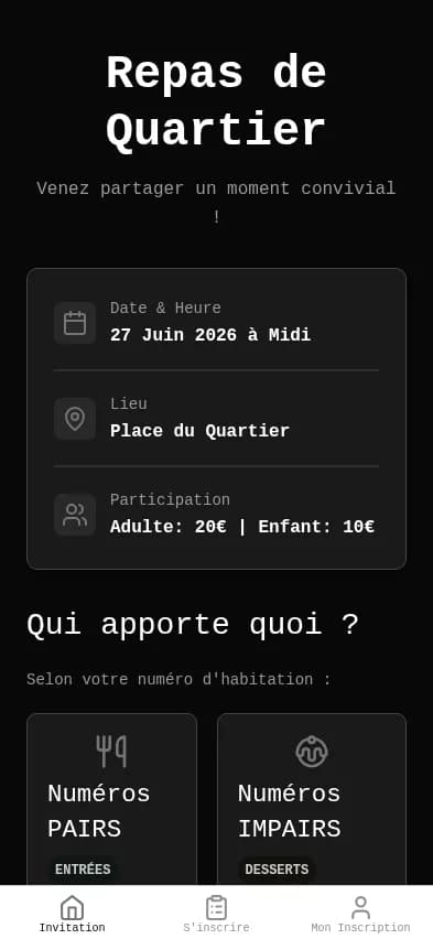 Carte Repas de Quartier