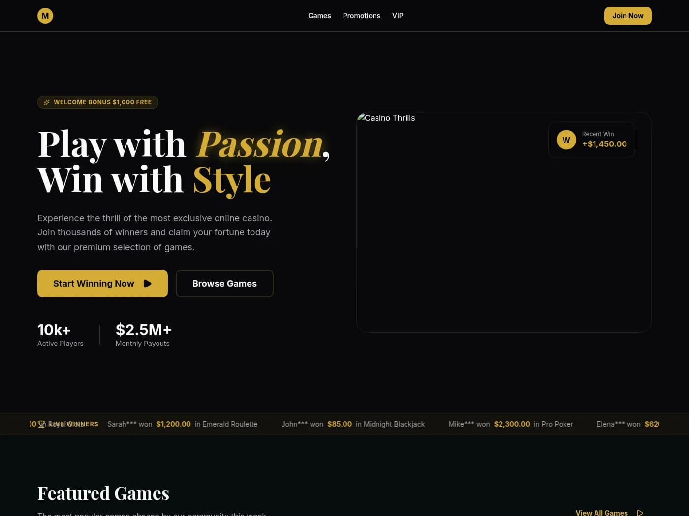 MoneyWin Casino Site