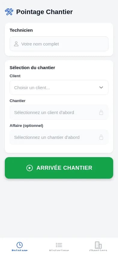 Chantier Time Tracker