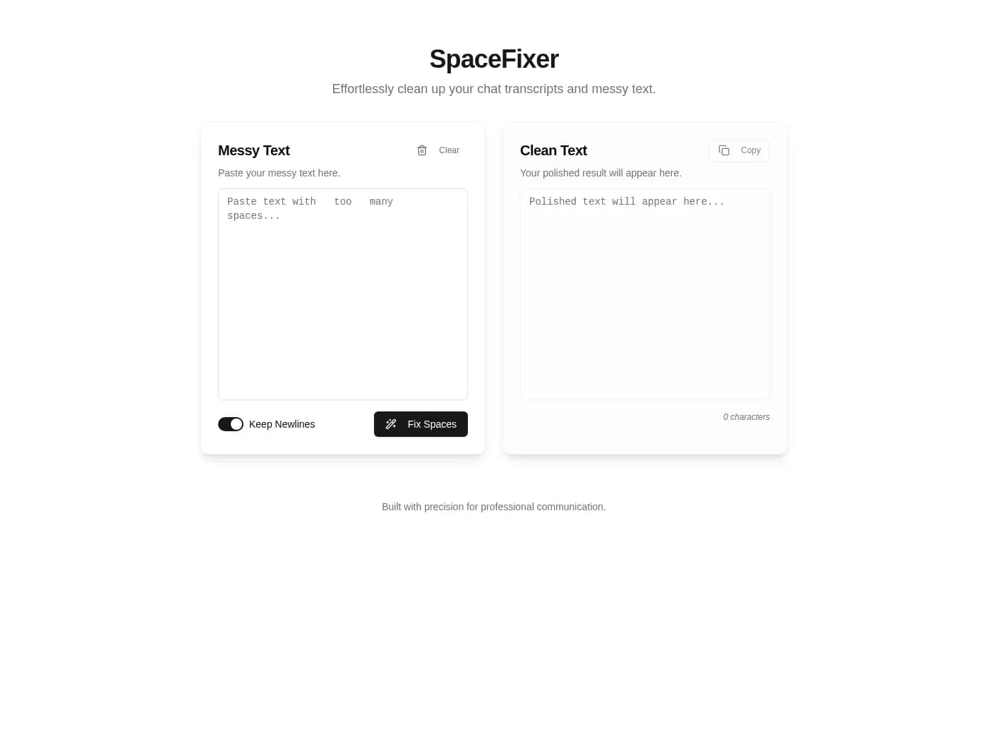 SpaceFixer Chat Tool
