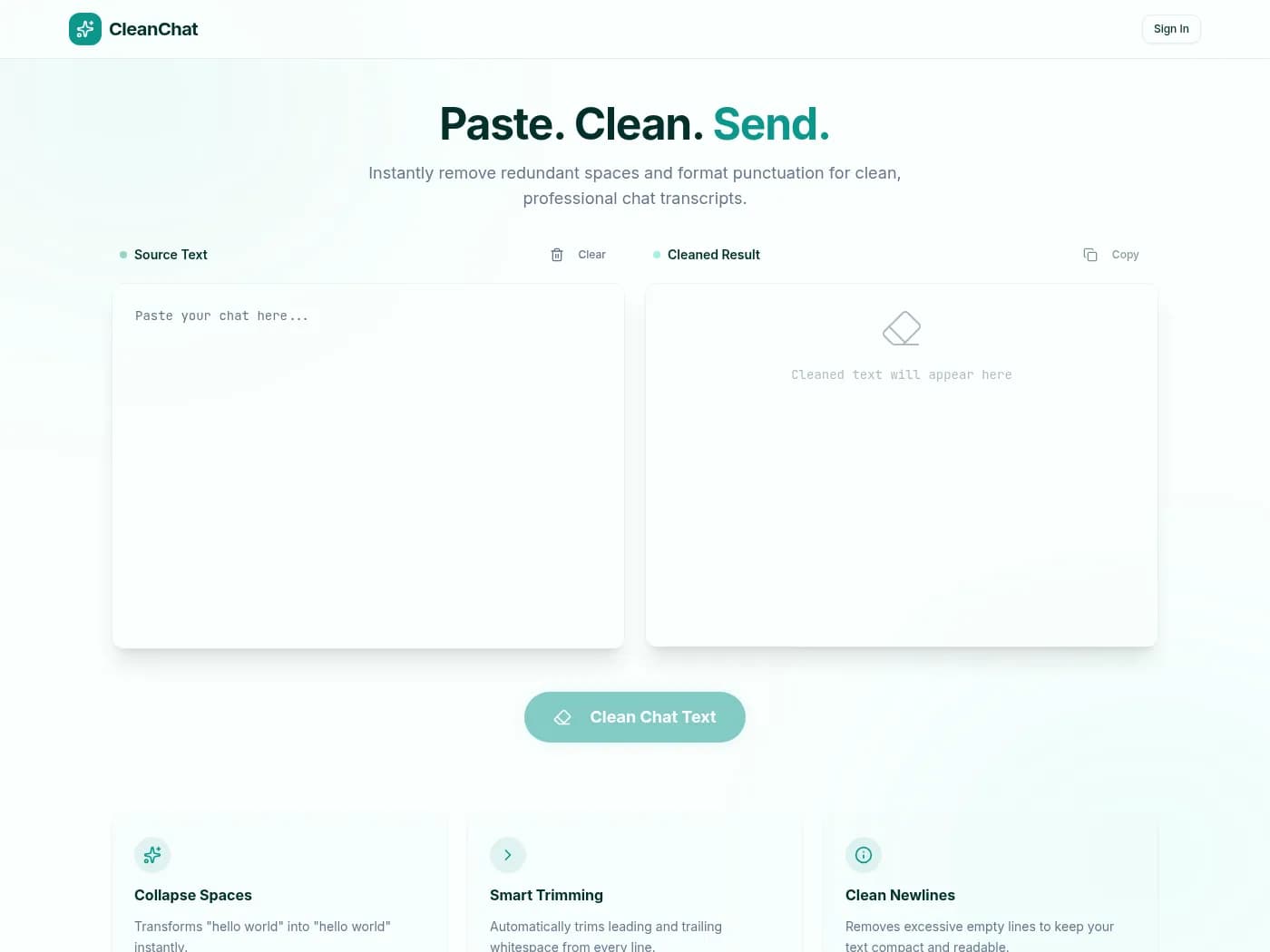 CleanChat Editor