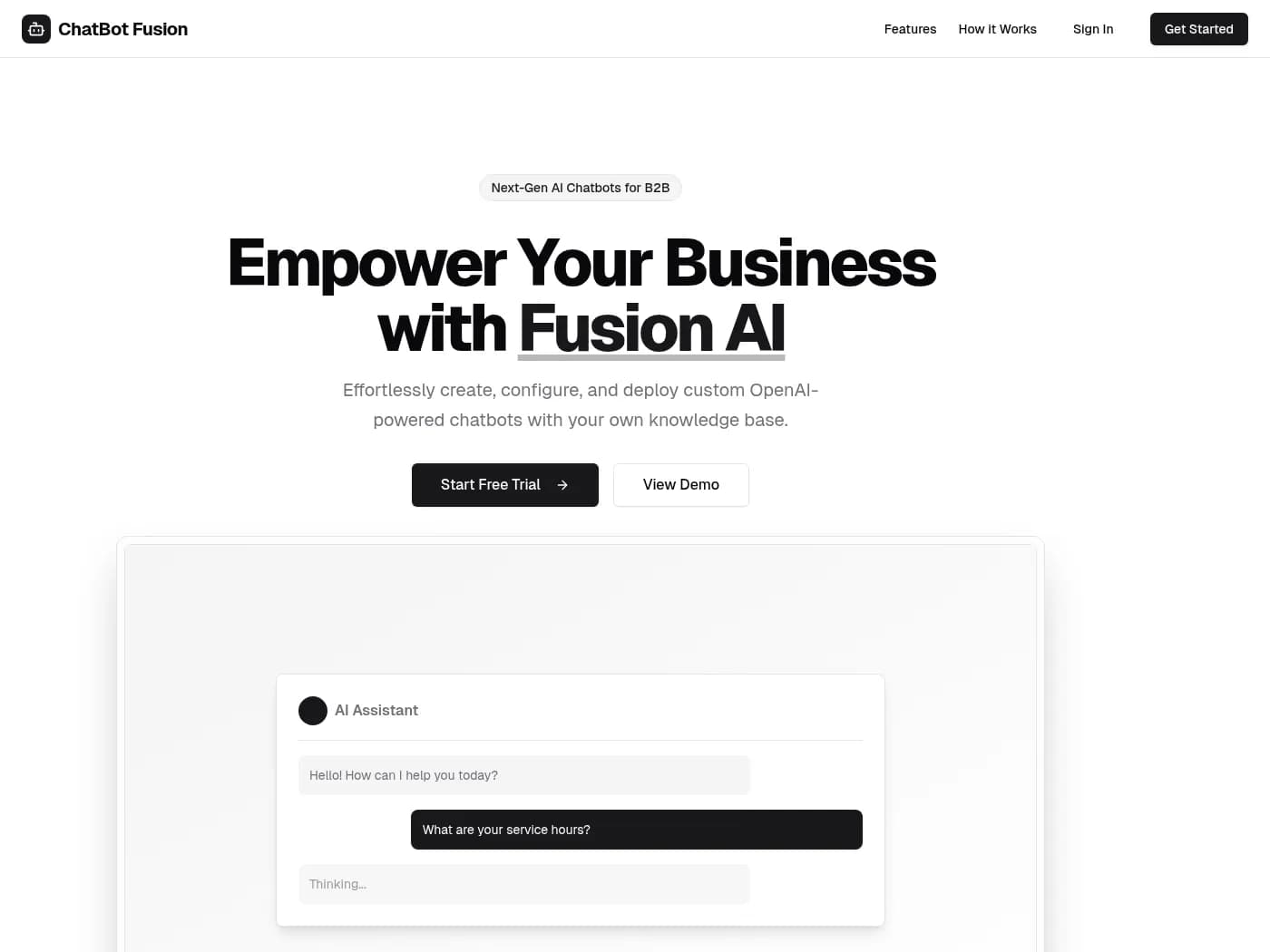 ChatBot Fusion SaaS