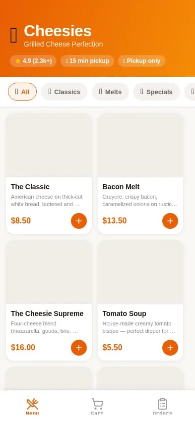 Cheesies Pickup App