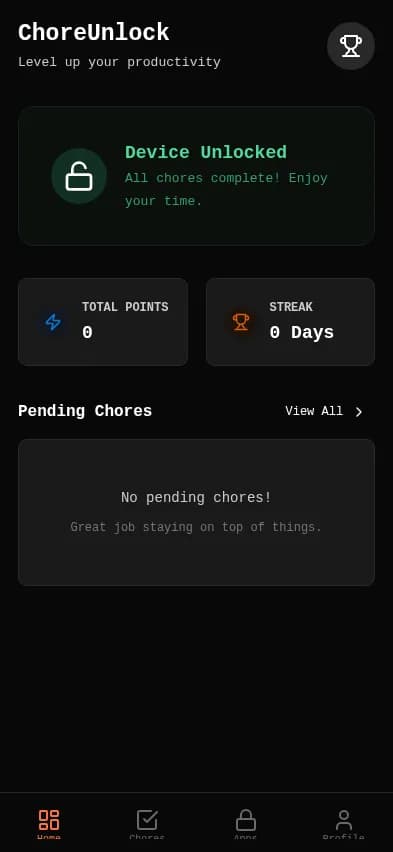 ChoreUnlock App