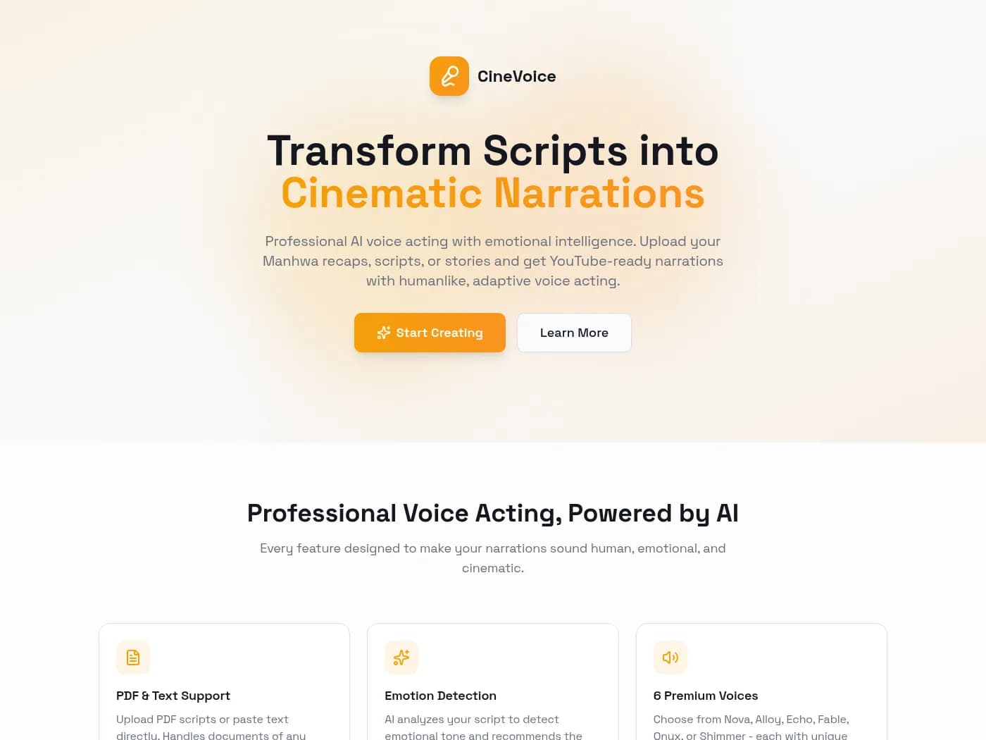 CineVoice Story Narrator