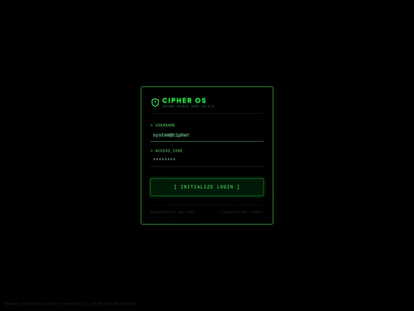 Cipher Admin Dashboard
