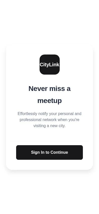 CityLink Social App