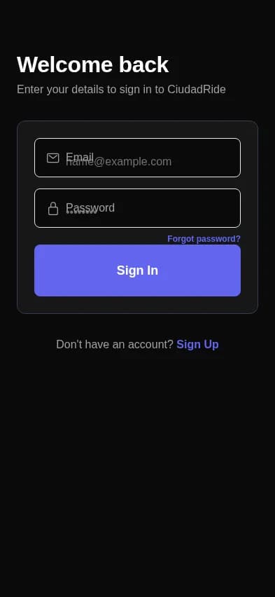 CiudadRide App