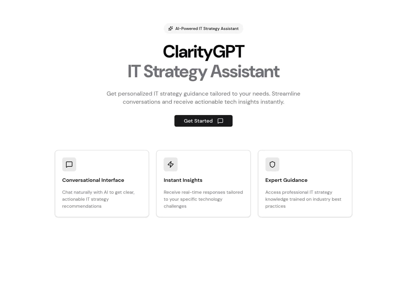 ClarityGPT Assistant Page