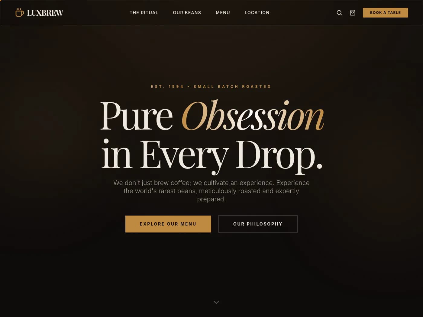 LuxBrew 3D Coffee Site