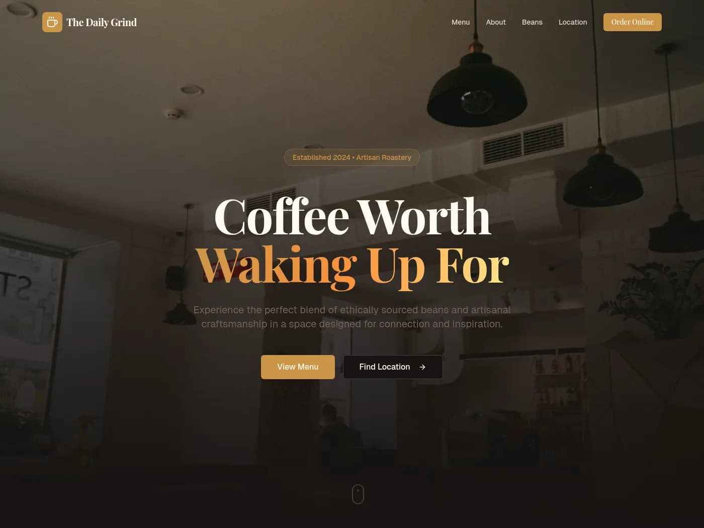 Coffee Shop Landing