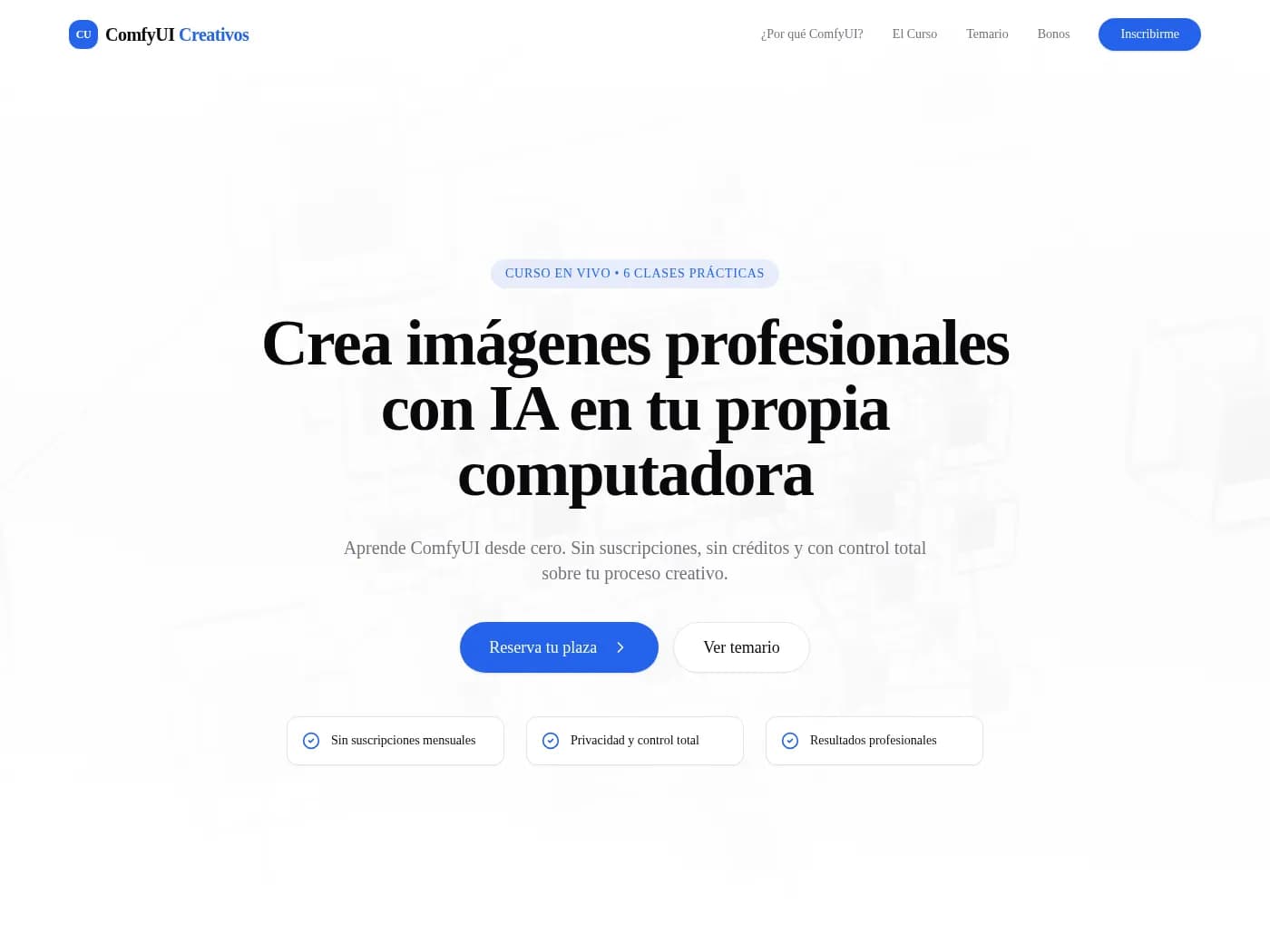 ComfyUI Creativos Landing