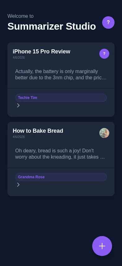 Comment Summarizer Studio