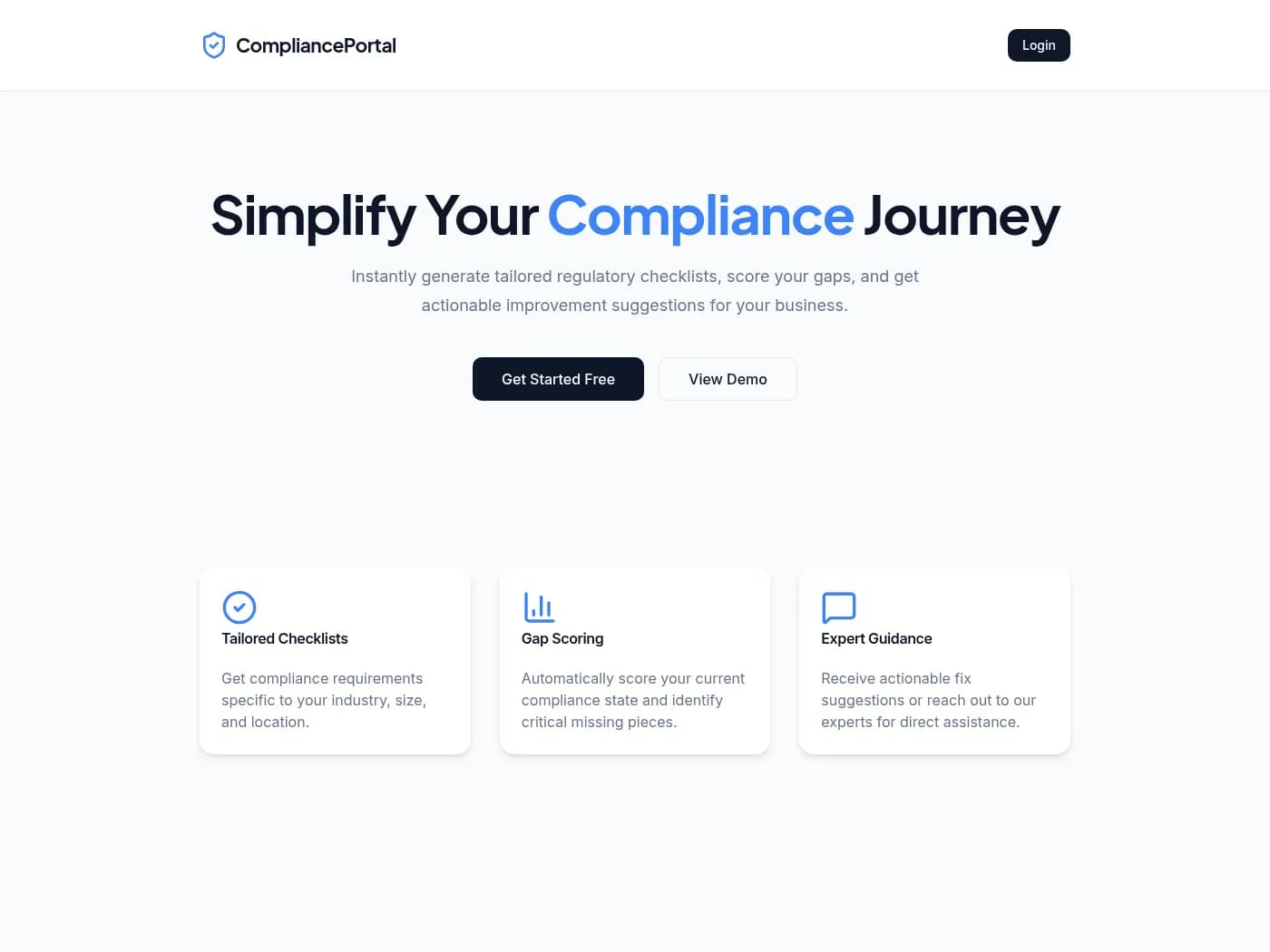Compliance Checklist Portal