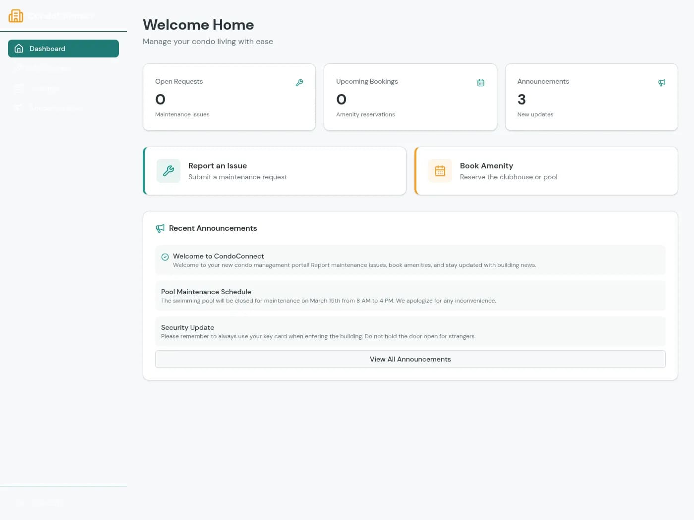 CondoConnect Dashboard