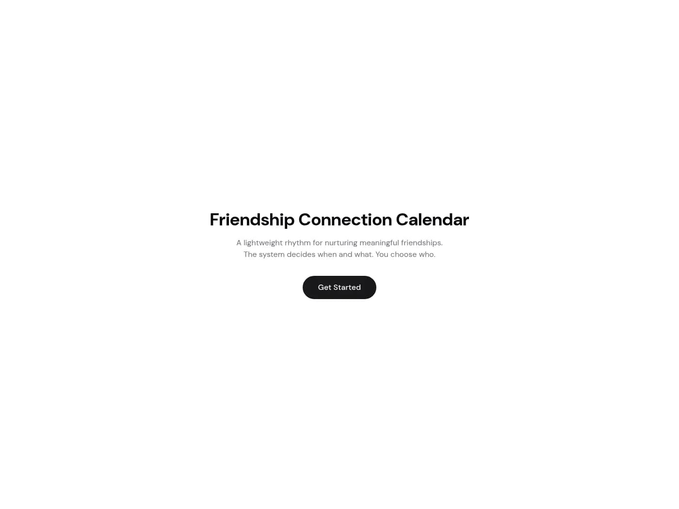 Friendship Connection Calendar