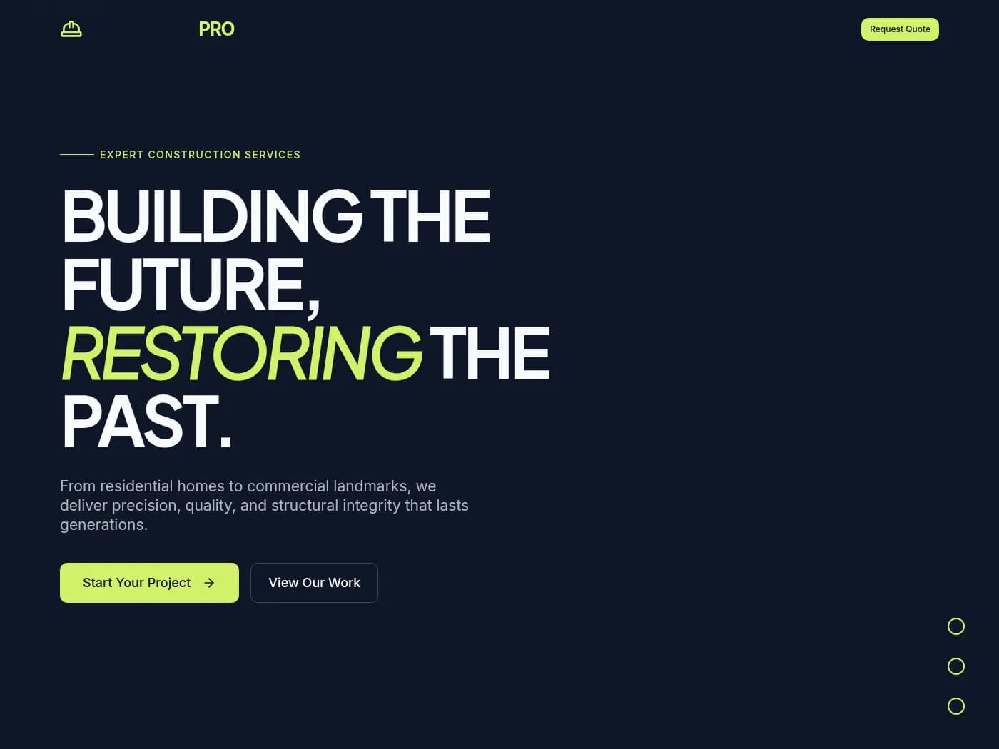 ConstructPro Web Hub