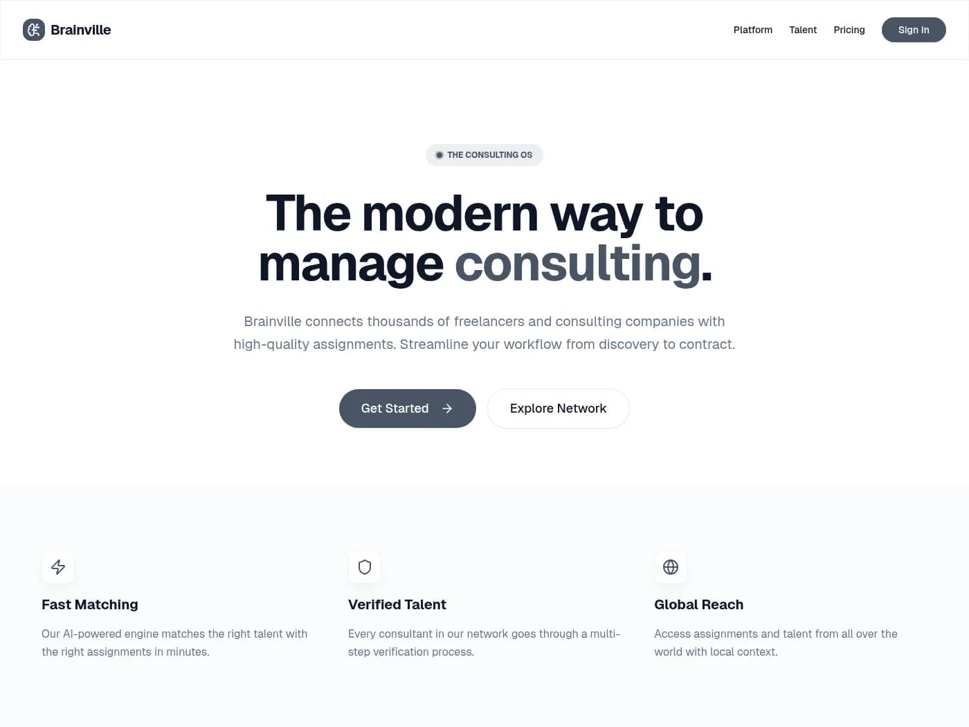 Brainville Consulting Dashboard