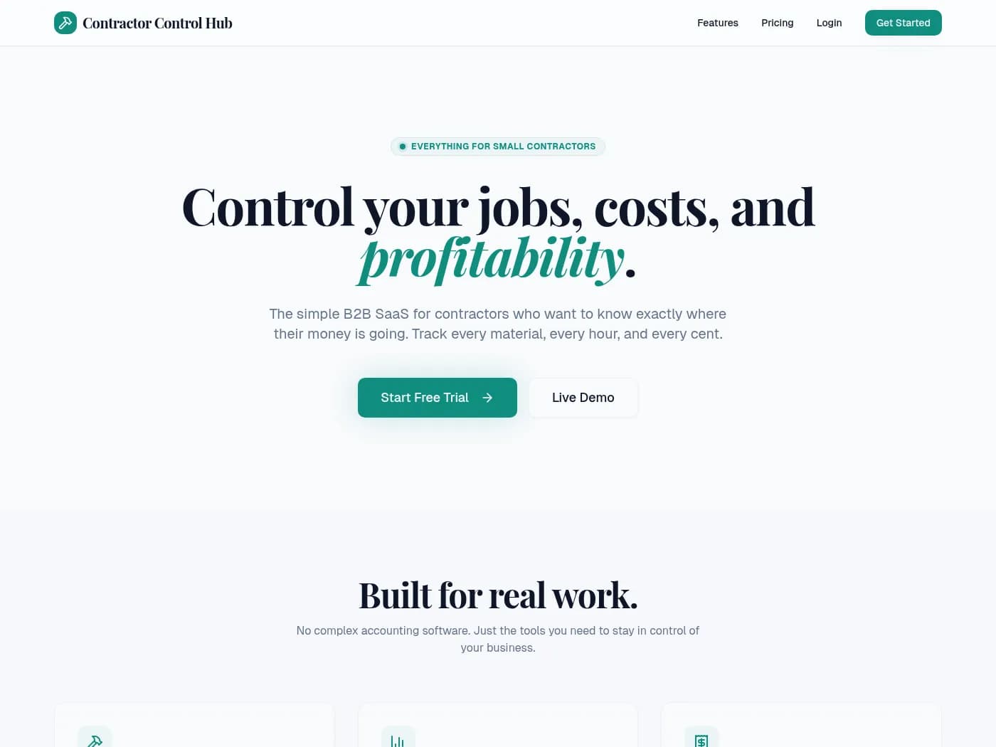 Contractor Control Hub