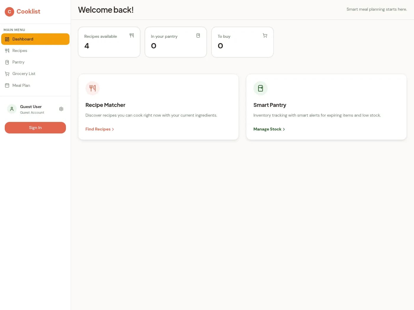 Cooklist Clone