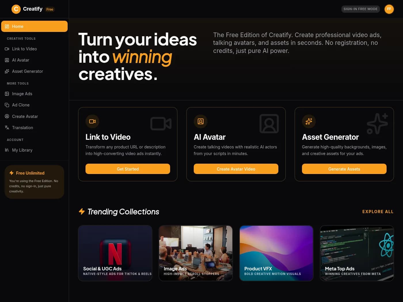 Creatify Free Edition