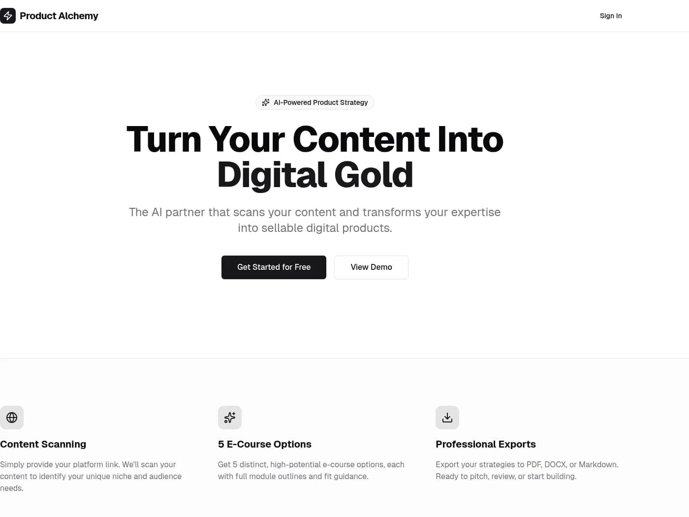 Creator Product Alchemy