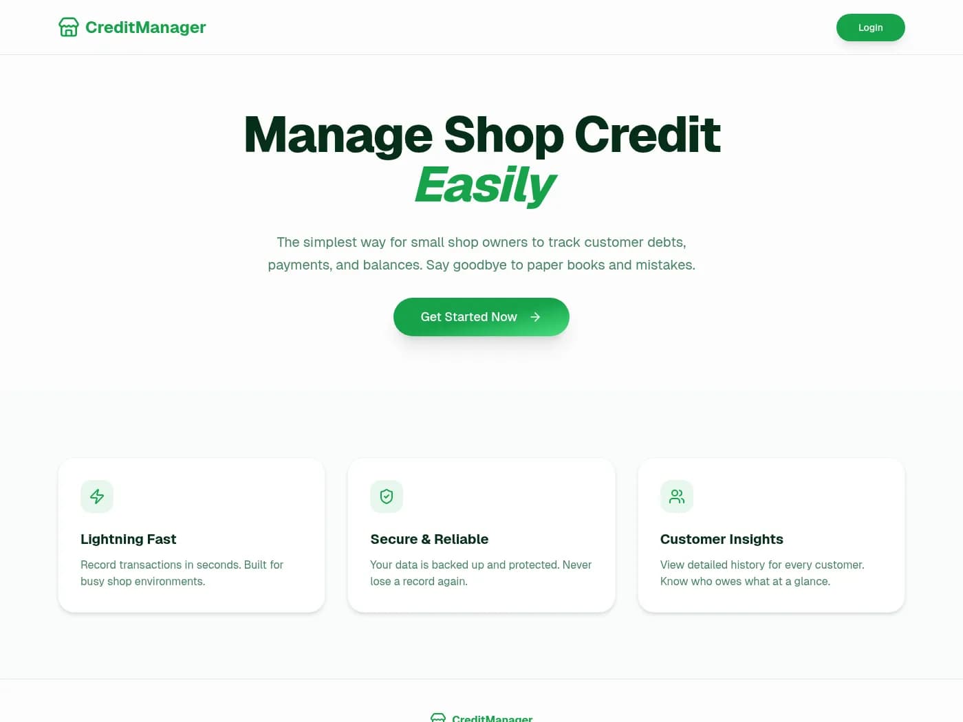 Shop Credit Manager