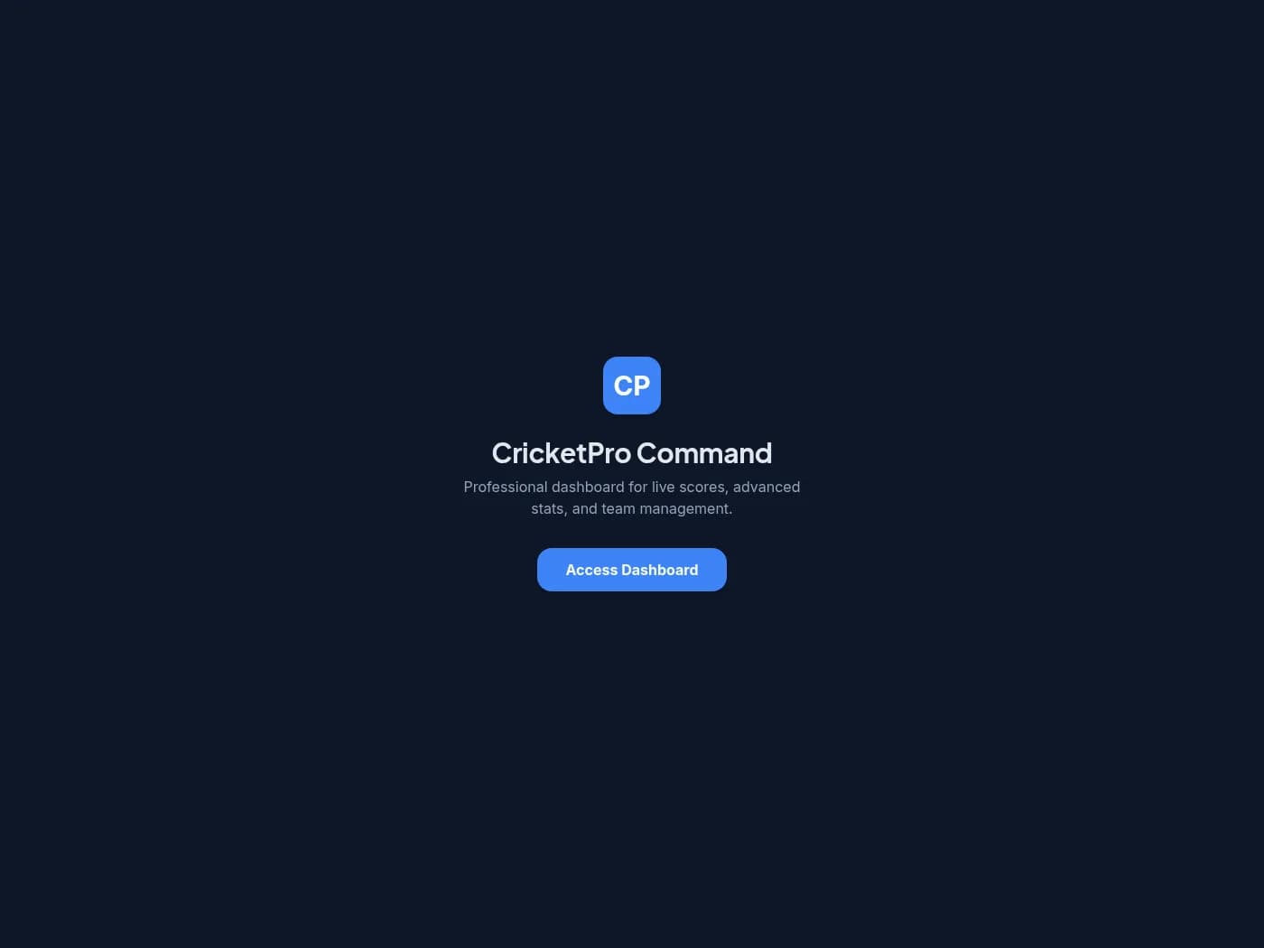 CricketPro Dashboard