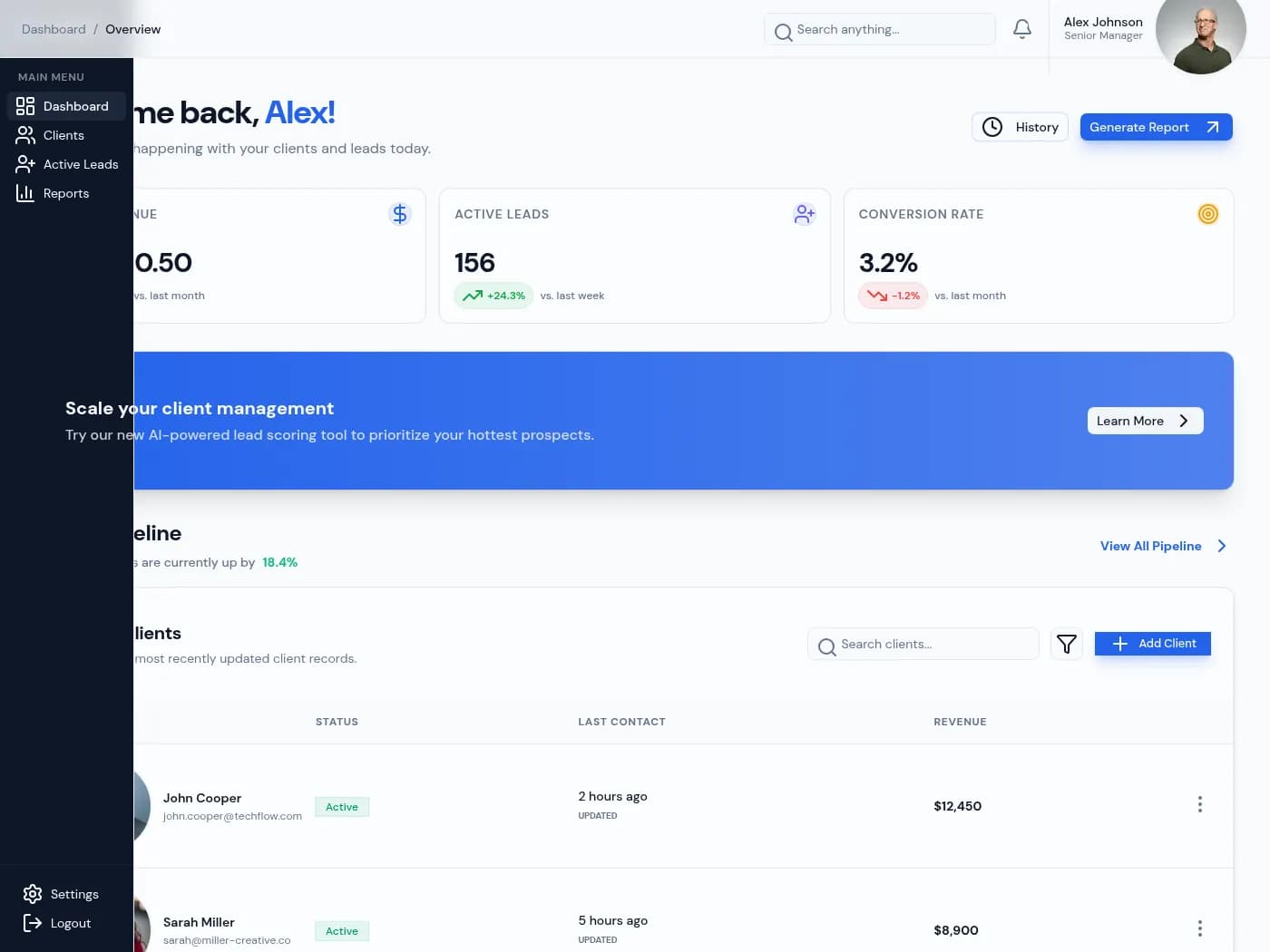 ProCRM Dashboard