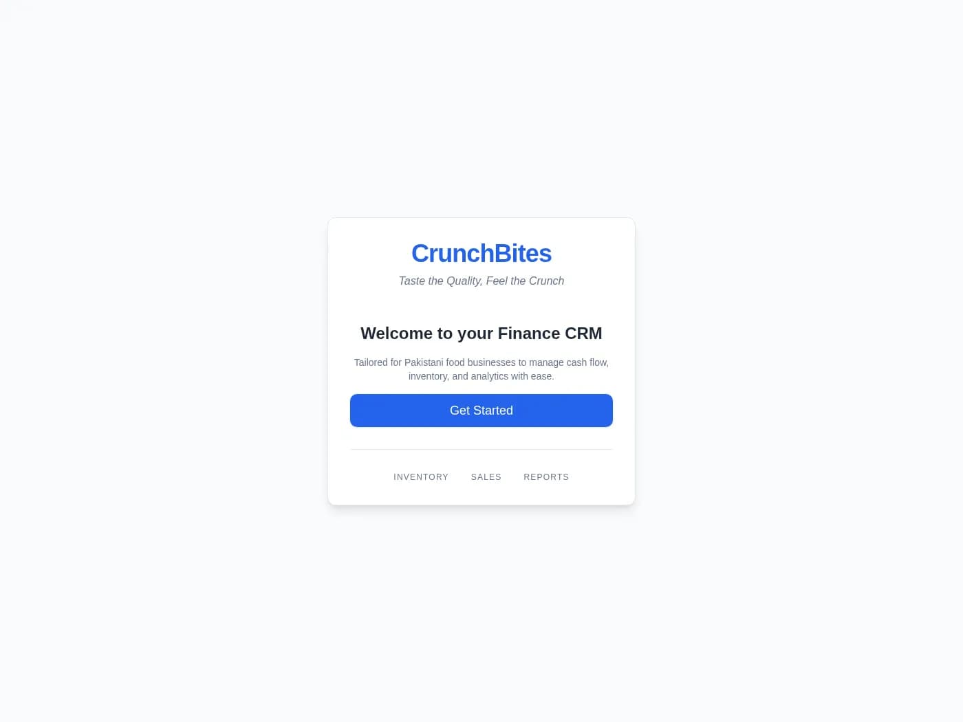 CrunchBites Finance CRM