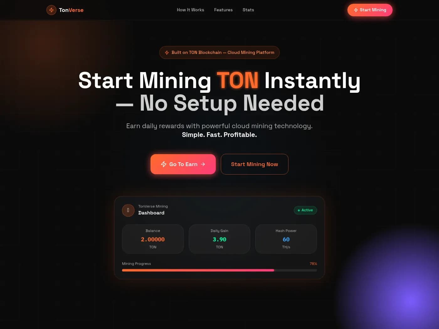 TonVerse Crypto Landing