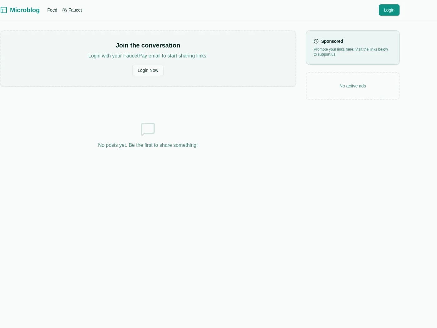 Crypto Microblog Faucet