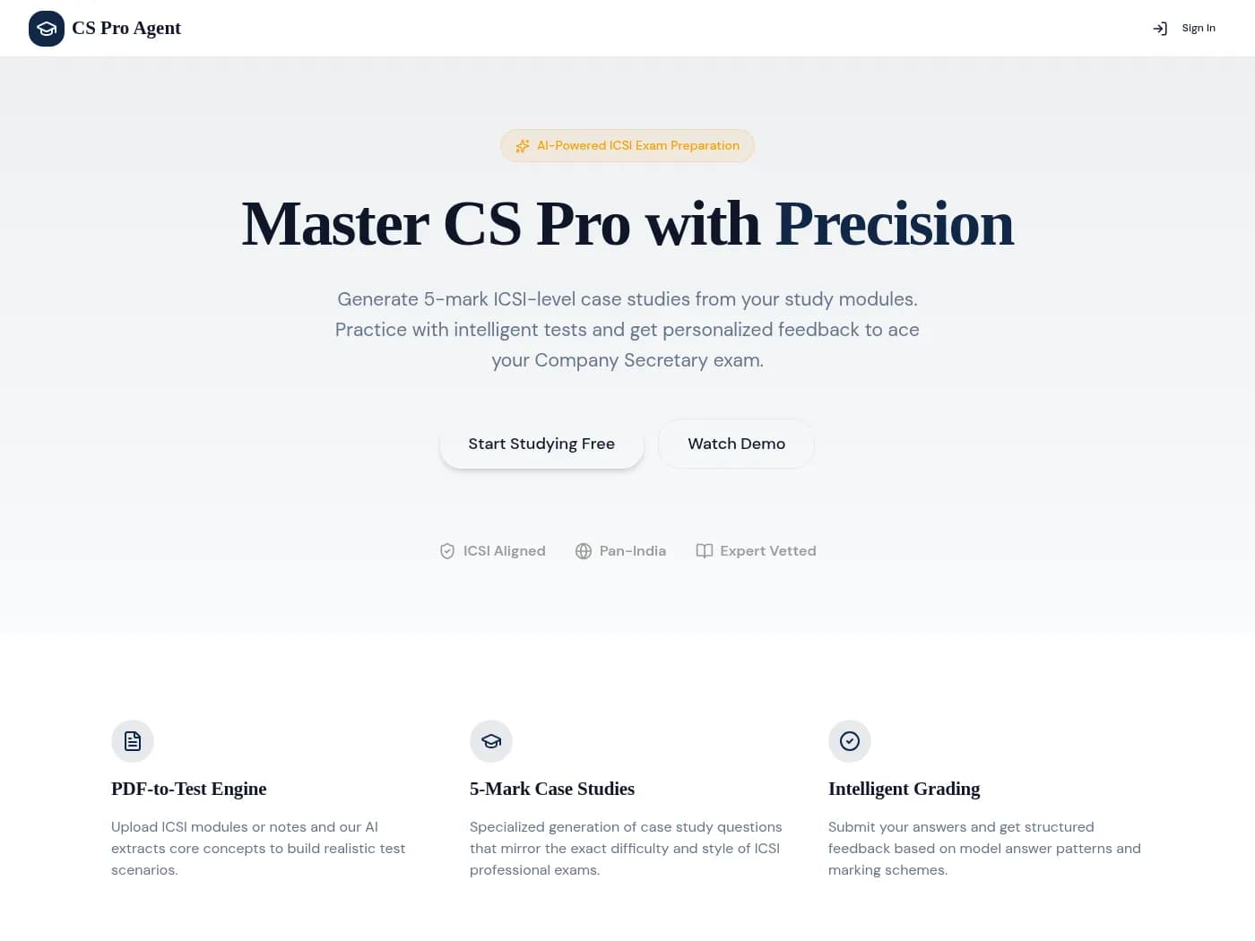 CS Pro Exam Study Agent