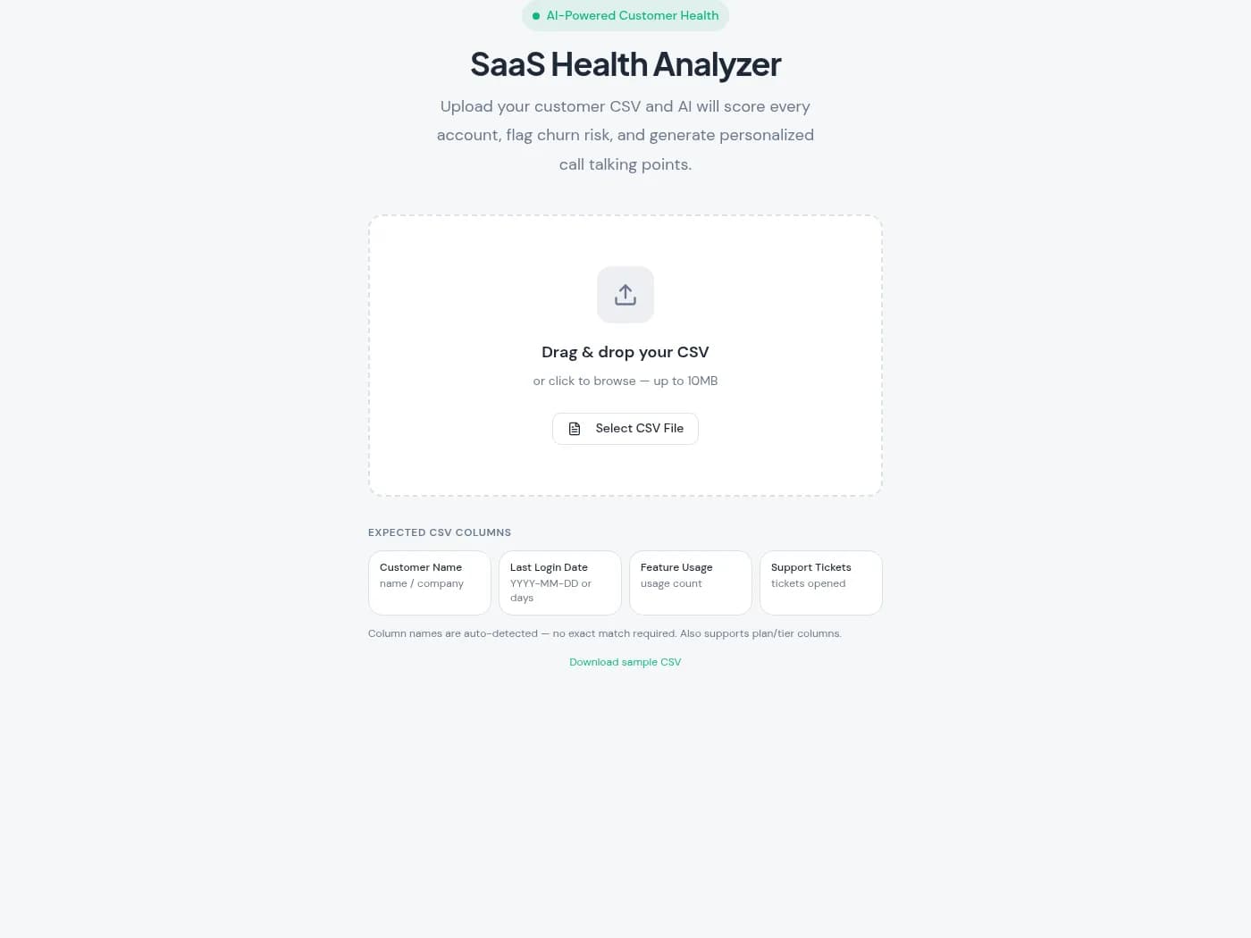 SaaS Health Analyzer