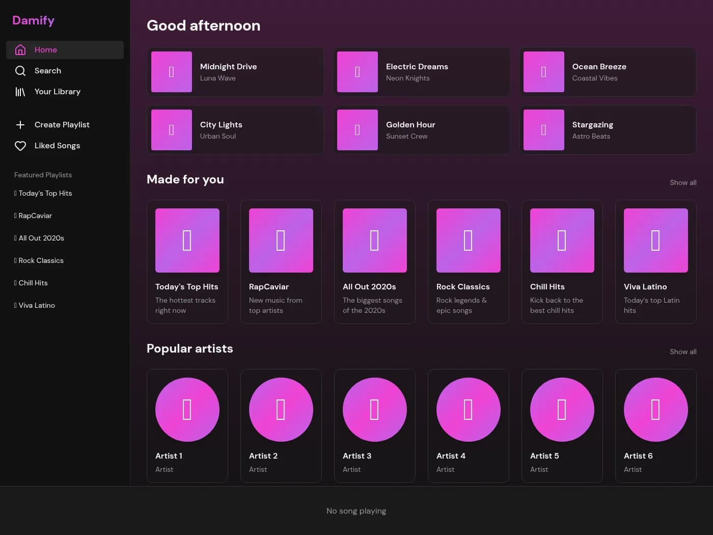 Damify Music Web