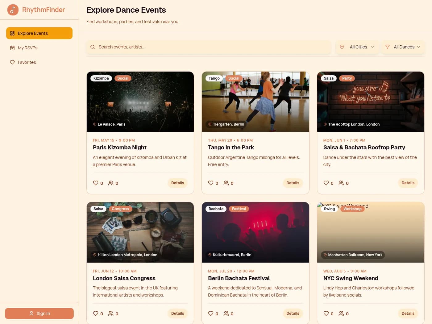 Dance Event Finder