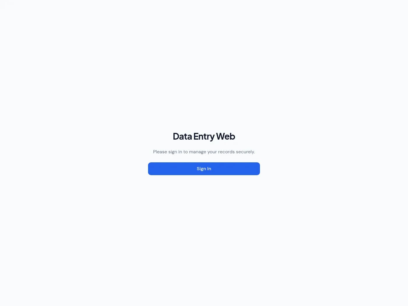 Data Entry Web App