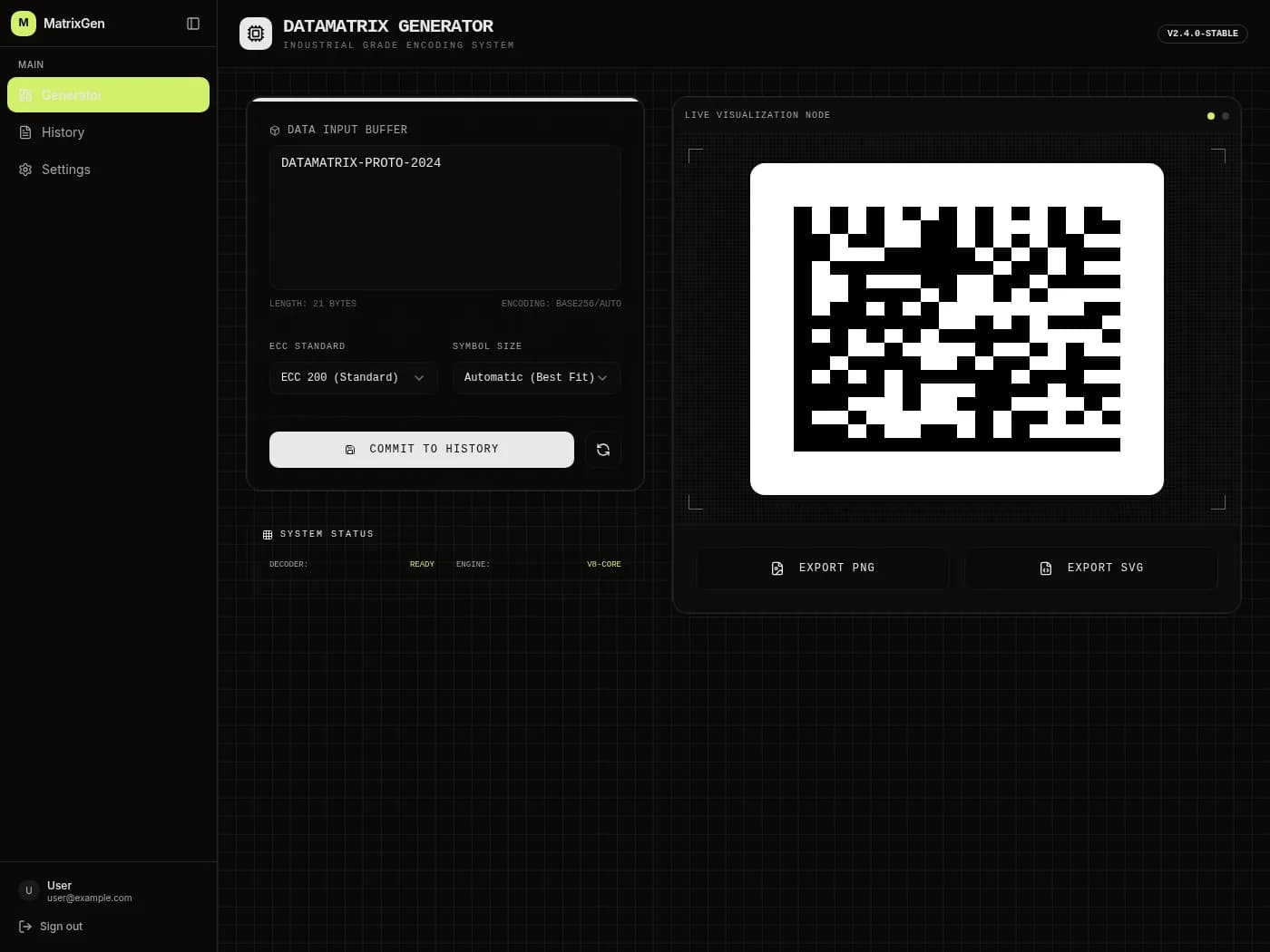 DataMatrix Code Generator
