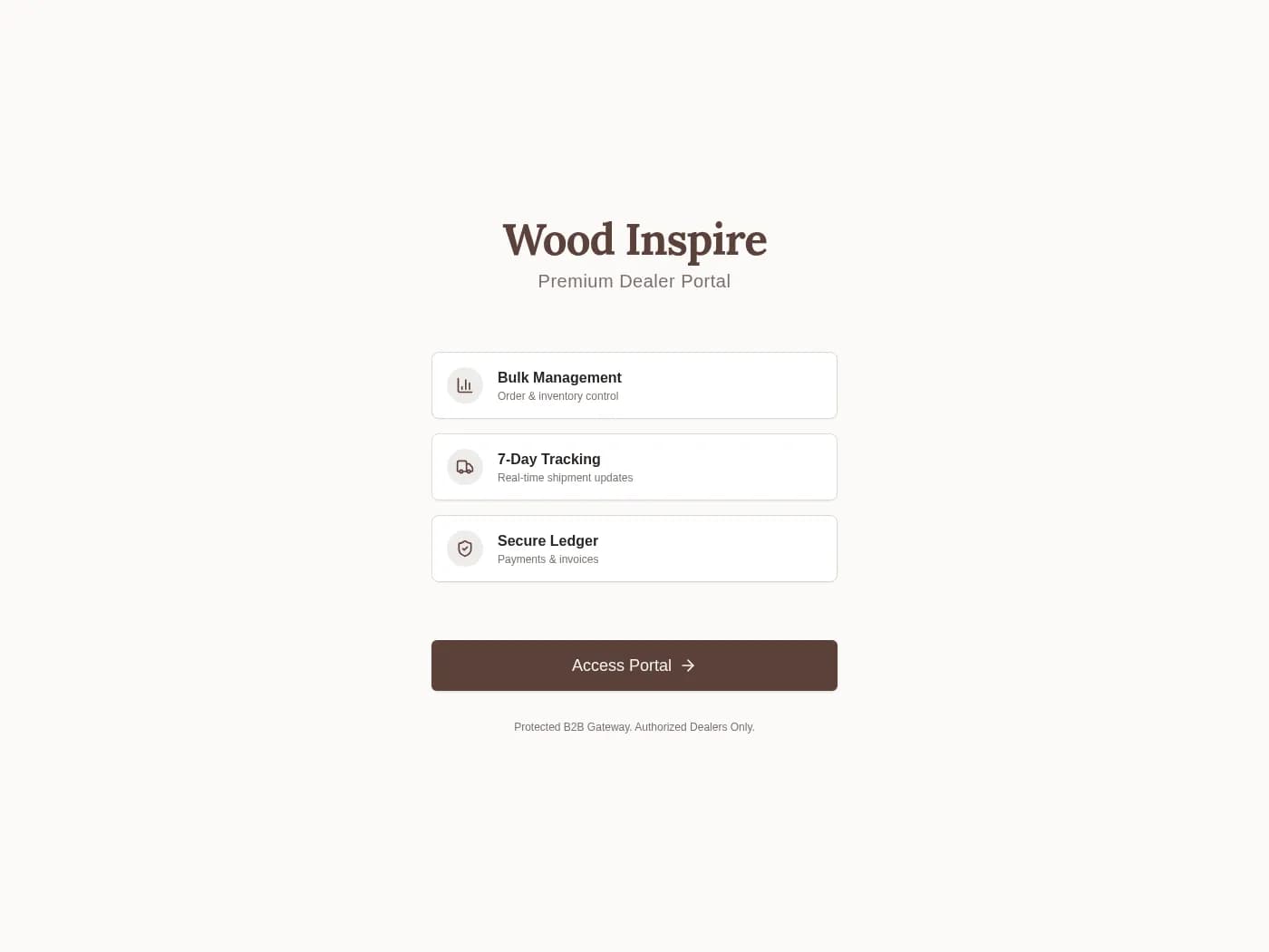 Wood Inspire Dealer Portal