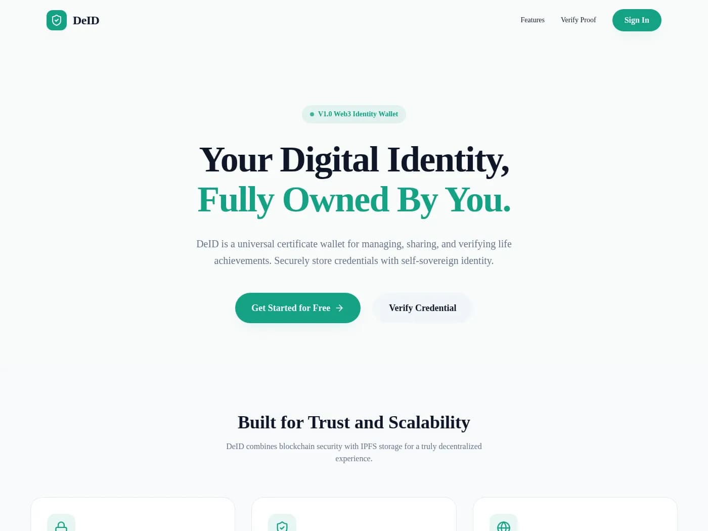 DeID Certificate Wallet