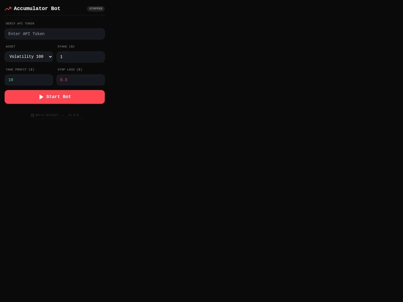 Deriv Accumulator Bot