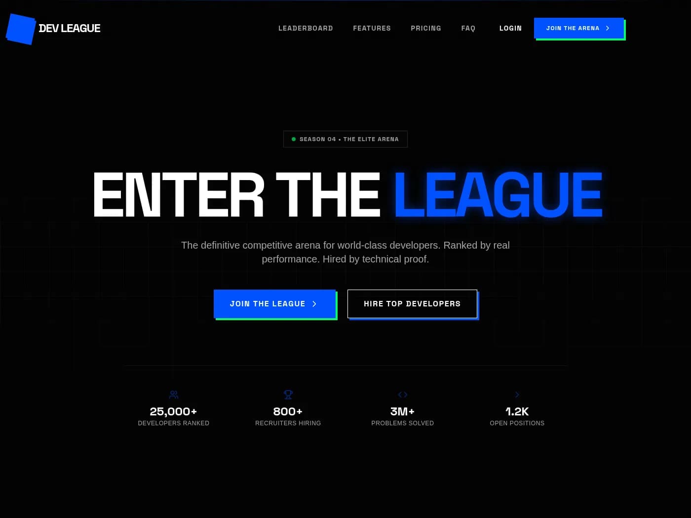 Dev League Landing